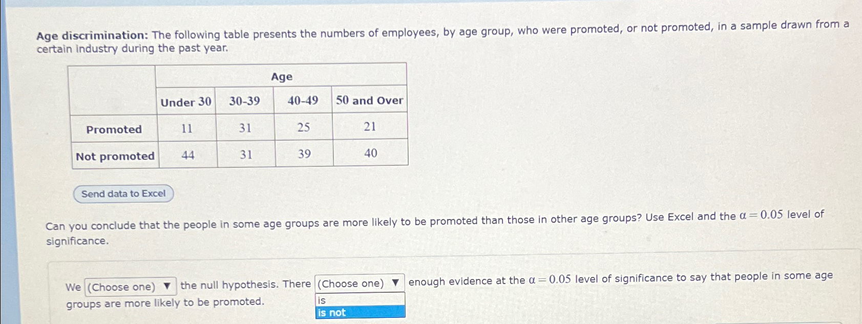 Solved Age Discrimination The Following Table Presents The