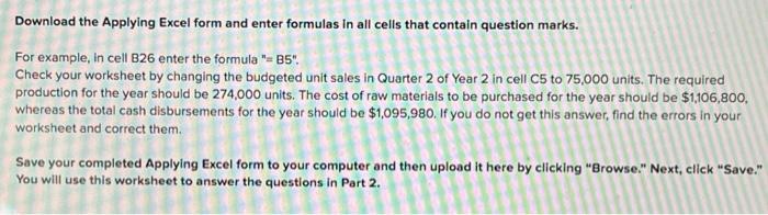 Solved Download the Applying Excel form and enter formulas | Chegg.com