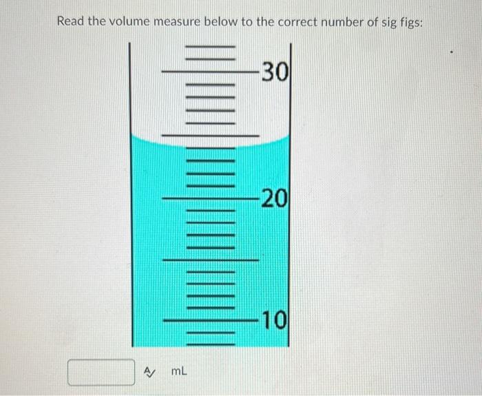 Solved Read the volume measure below to the correct number | Chegg.com