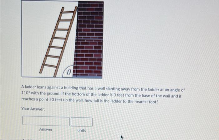 Solved e A ladder leans against a building that has a wall | Chegg.com