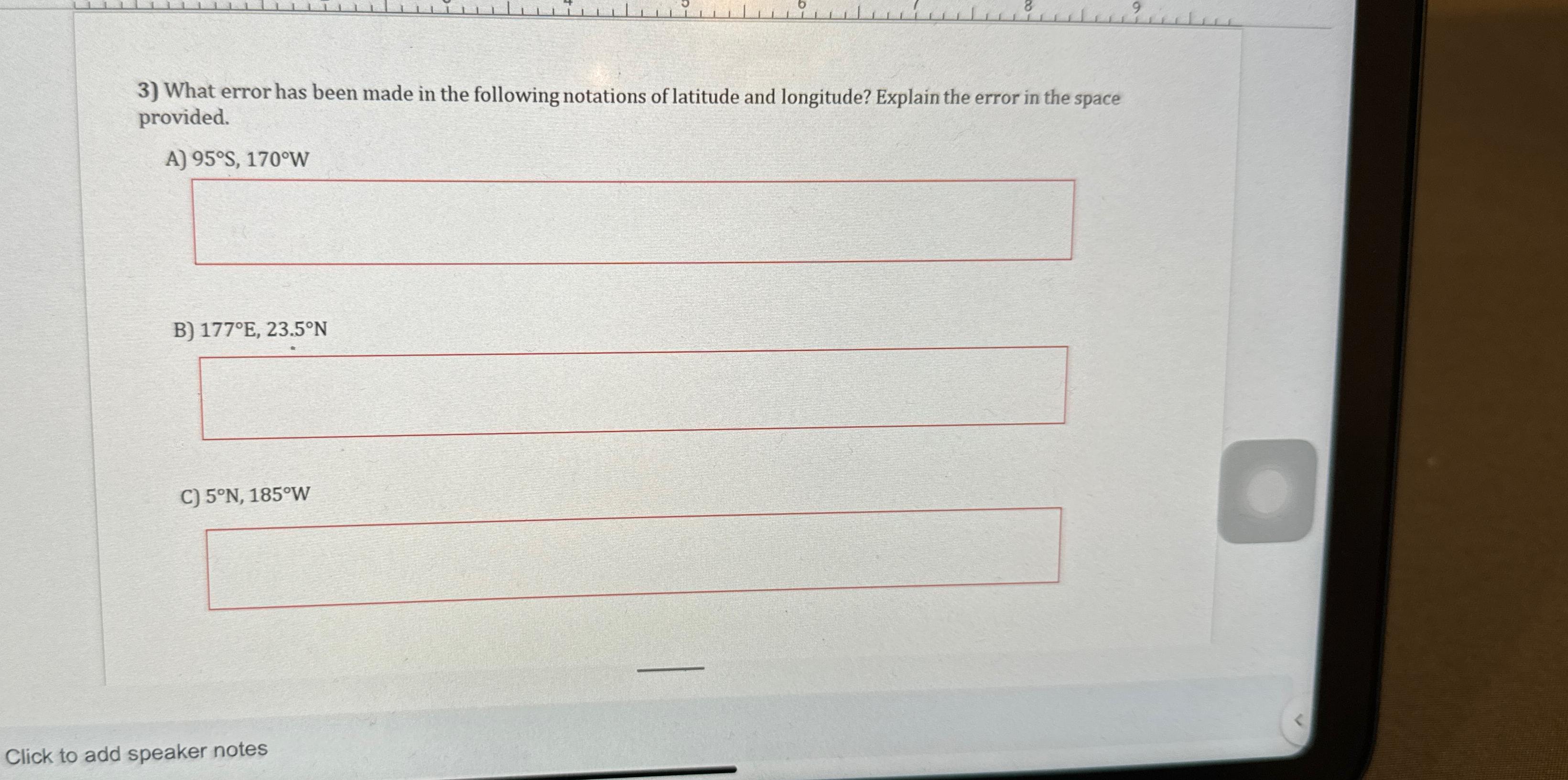 Solved What error has been made in the following notations | Chegg.com
