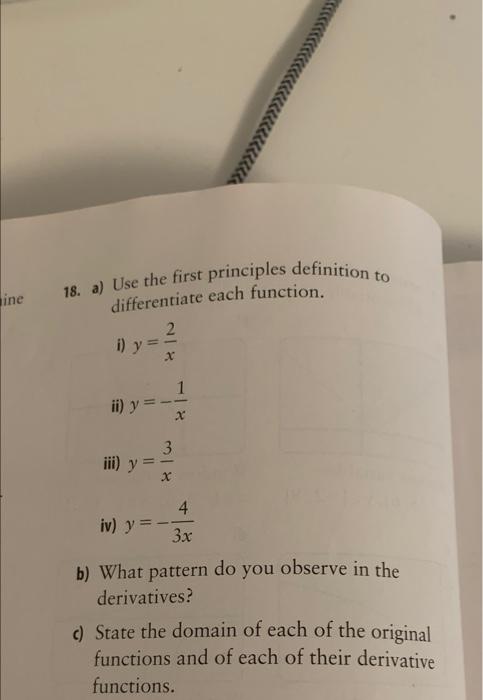Solved ine 18. a) Use the first principles definition to | Chegg.com