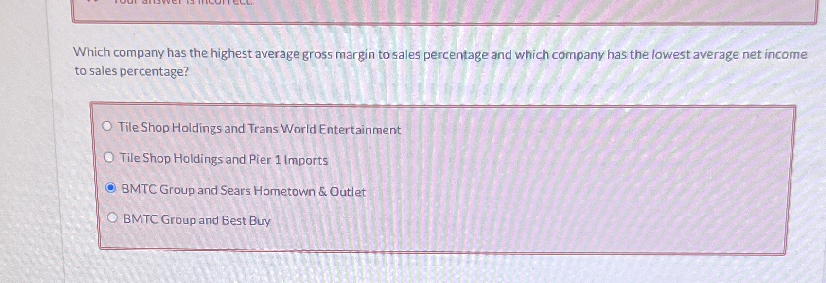 Solved Which company has the highest average gross margin to | Chegg.com