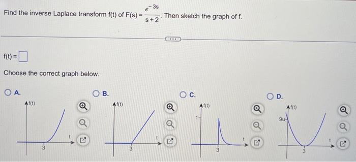 Solved Find the inverse Laplace transform f(t) of | Chegg.com