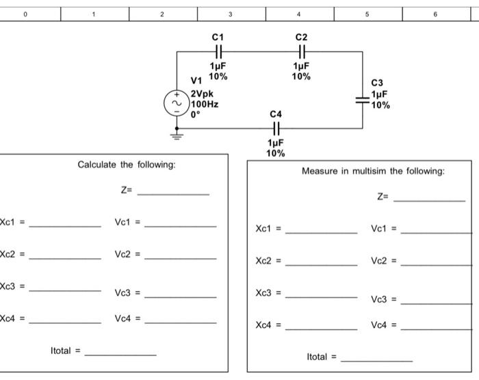 Solved Calculate the following: Measure in multisim the | Chegg.com