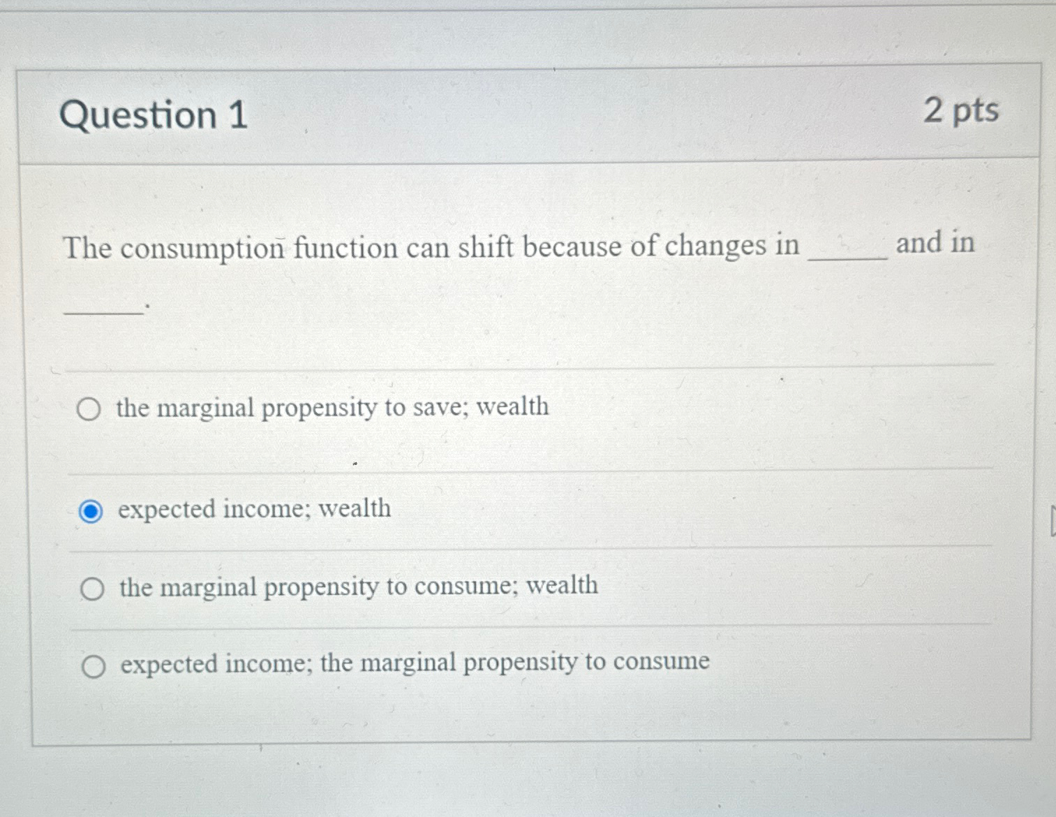 Solved Question 12ptsThe consumption function can shift | Chegg.com