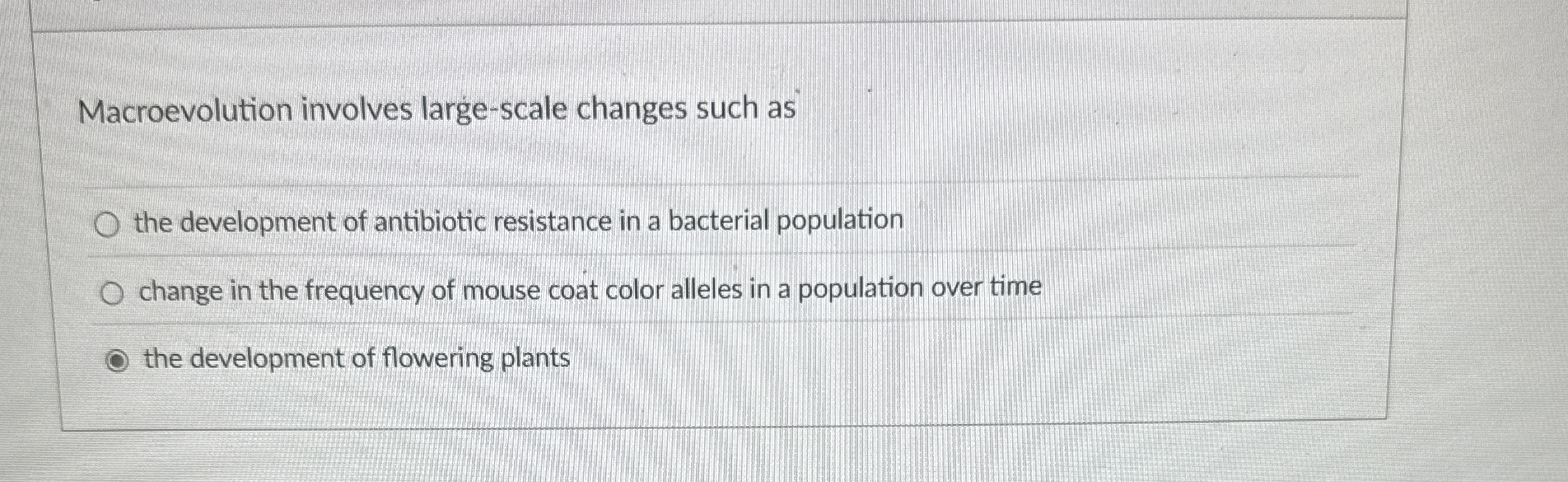 Macroevolution involves large-scale changes such | Chegg.com