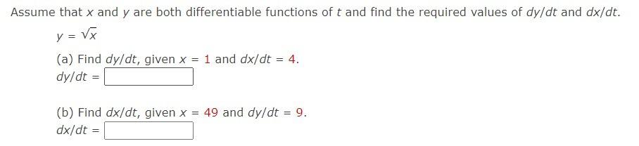 Solved Assume that x and y are both differentiable functions | Chegg.com