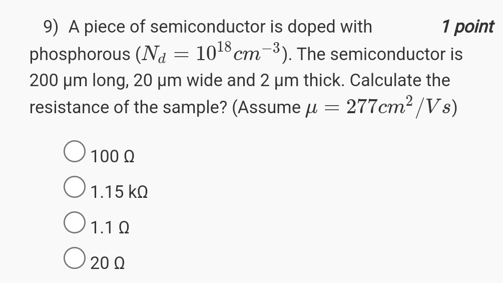 Solved A piece of semiconductor is doped with1 ﻿point | Chegg.com