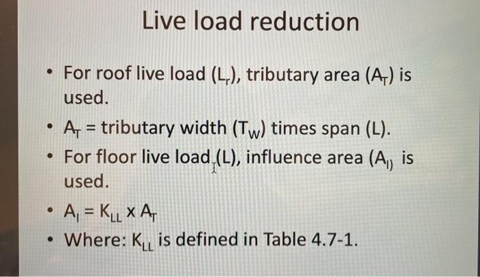 Solved Please see the attached for the live load calculation | Chegg.com