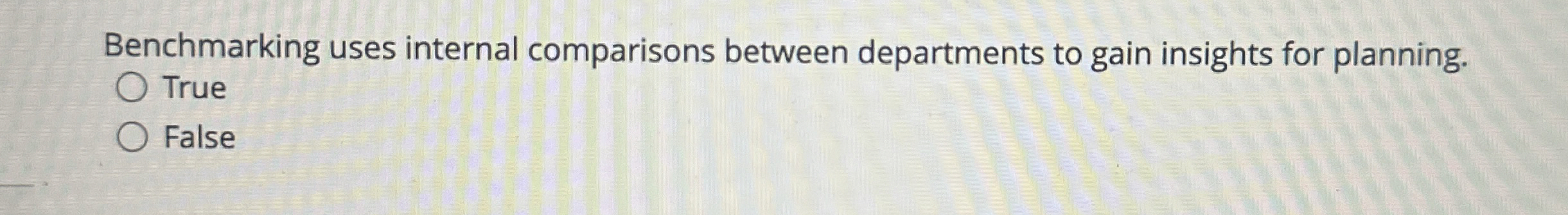 Solved Benchmarking uses internal comparisons between | Chegg.com