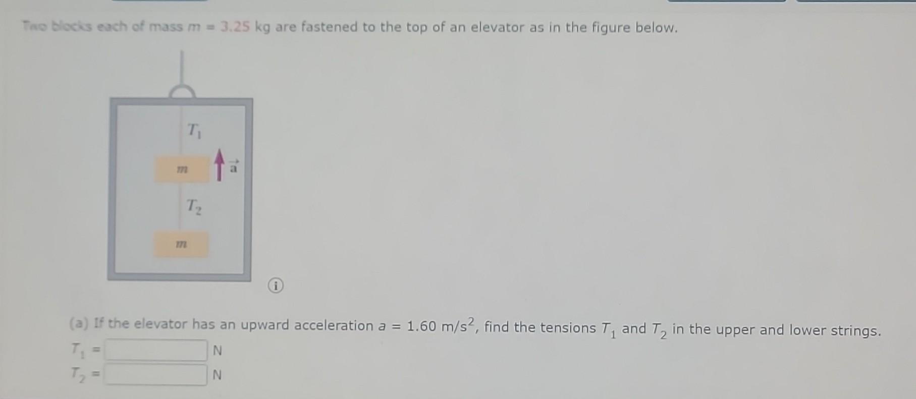 Solved Two blocks each of mass m=3.25 kg are fastened to the | Chegg.com