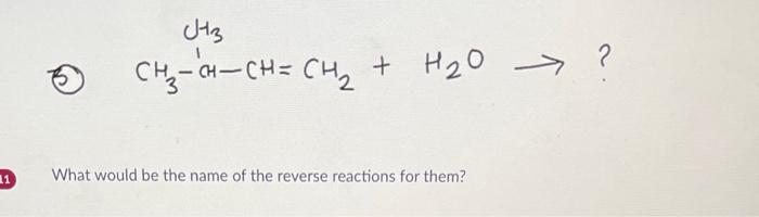 Solved What would be the name of the reverse reactions for | Chegg.com