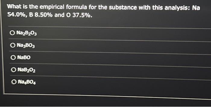 Solved What is the empirical formula for the substance with | Chegg.com