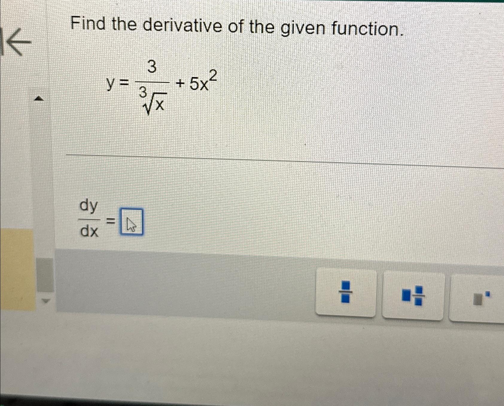 Solved Find the derivative of the given | Chegg.com