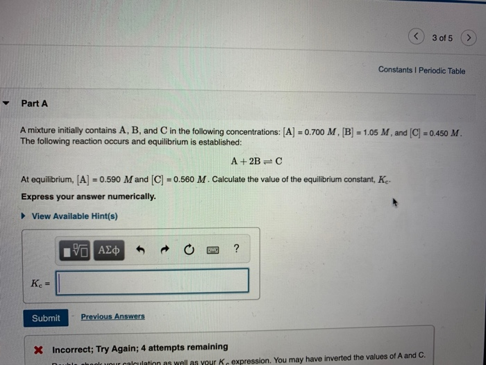 Solved ③ 3 of 5 Constants 1 Periodic Table Part A A mixture | Chegg.com