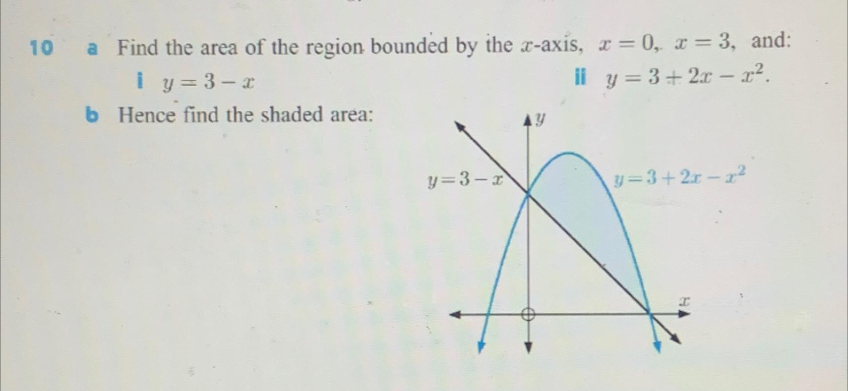 Solved 10 ﻿a Find the area of the region bounded by the | Chegg.com