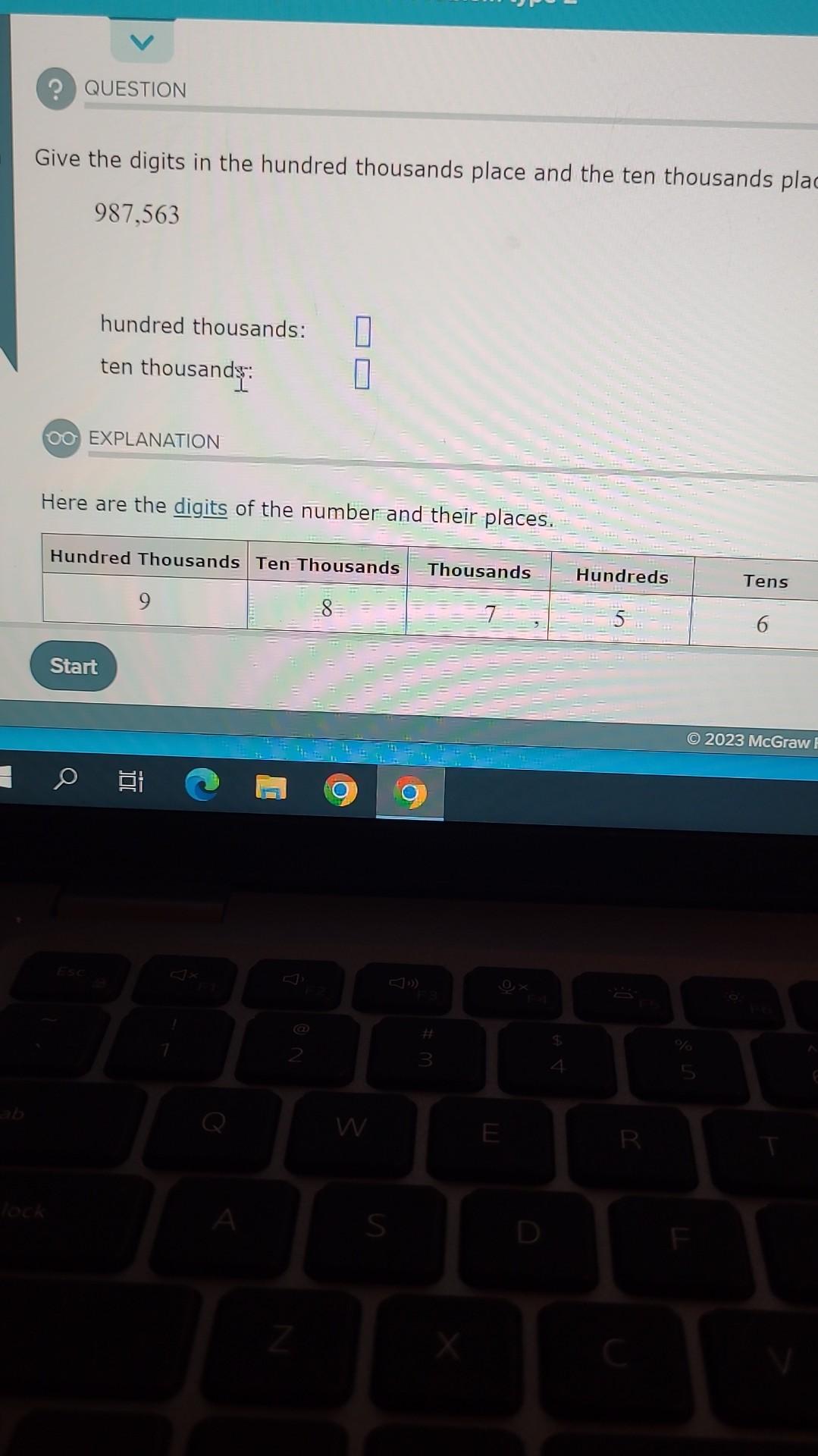 Solved Give the digits in the hundred thousands place and | Chegg.com