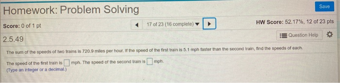 Solved Save Homework Problem Solving Score 0 Of 1 Pt