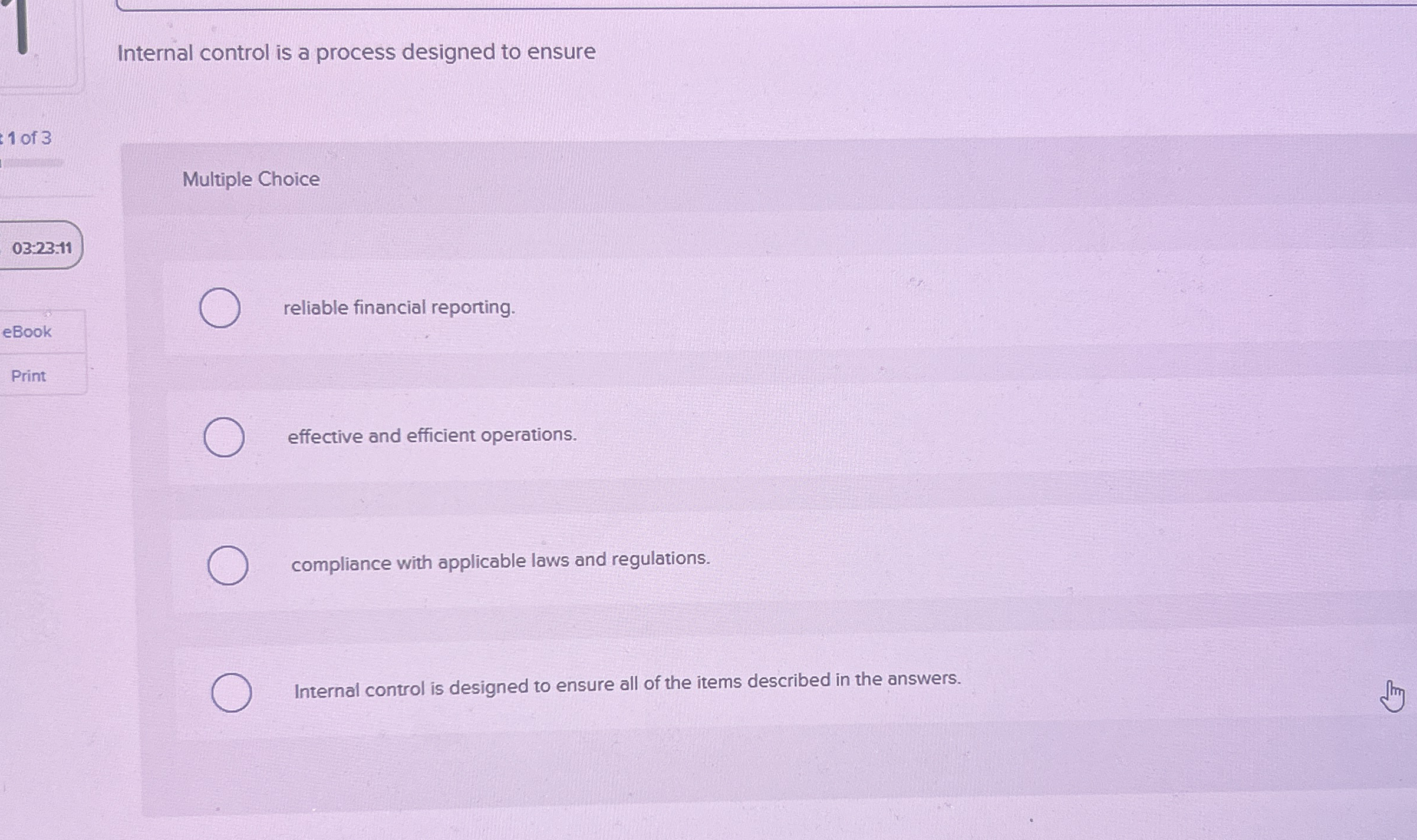 Solved Internal control is a process designed to ensure1 ﻿of | Chegg.com