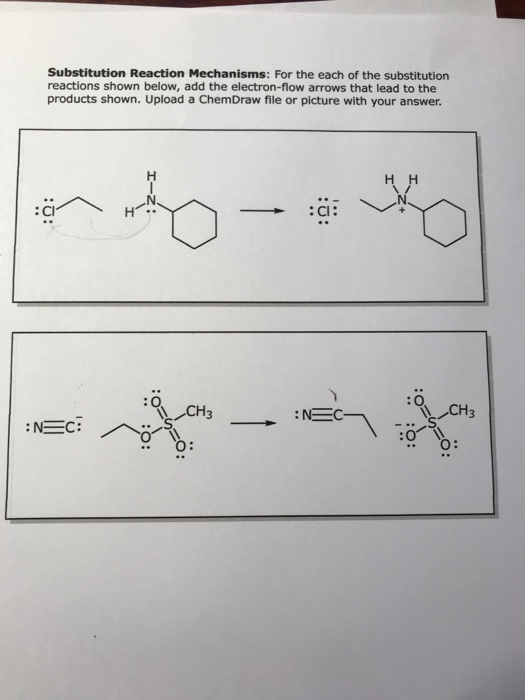Solved Substitution Reaction Mechanisms: For the each of the | Chegg.com