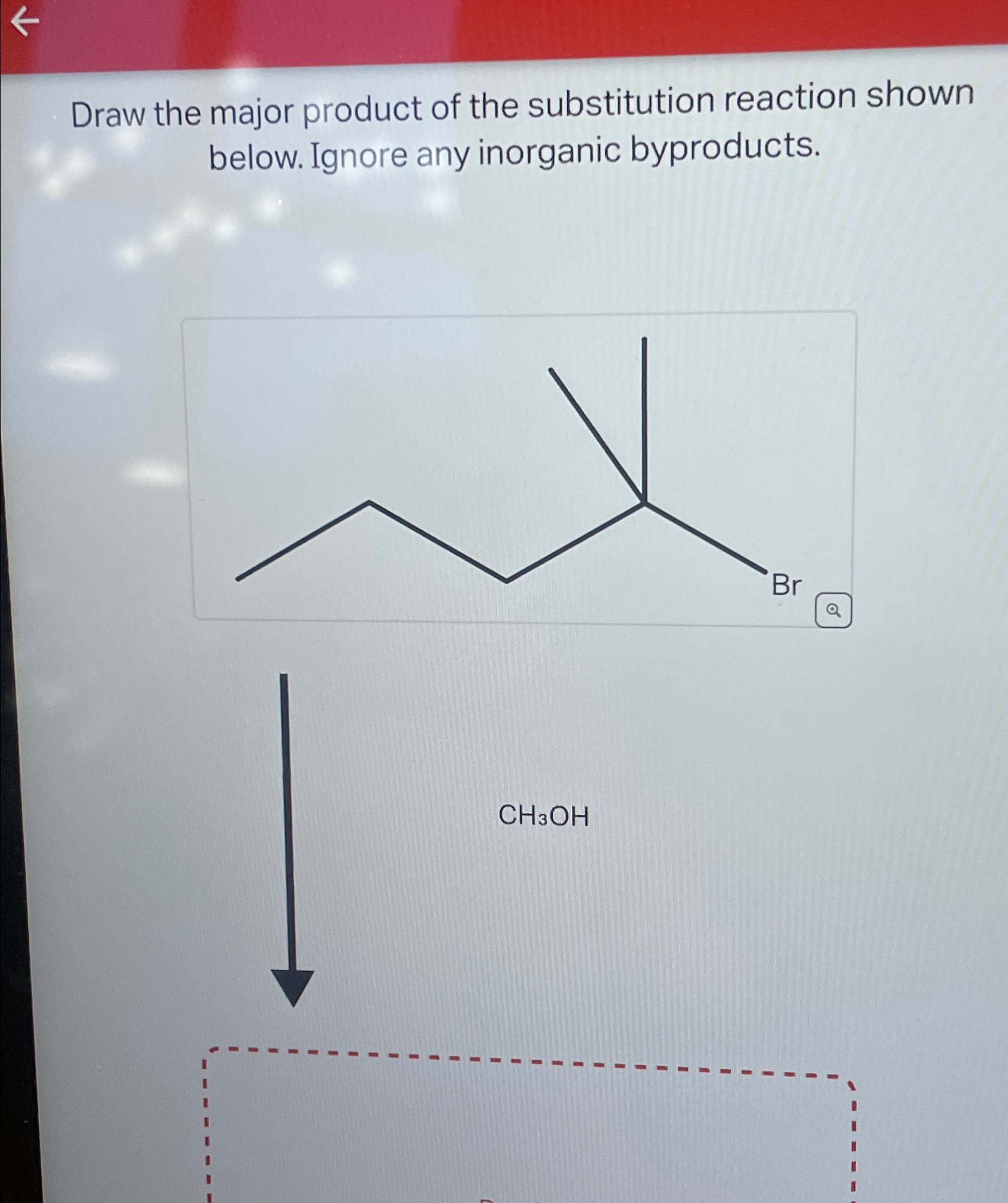 Solved Draw the major product of the substitution reaction | Chegg.com