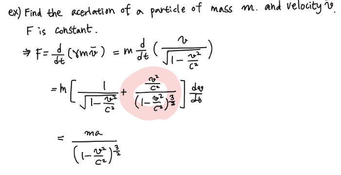 Solved ex) Find the acerlation of a particle of mass m. and | Chegg.com