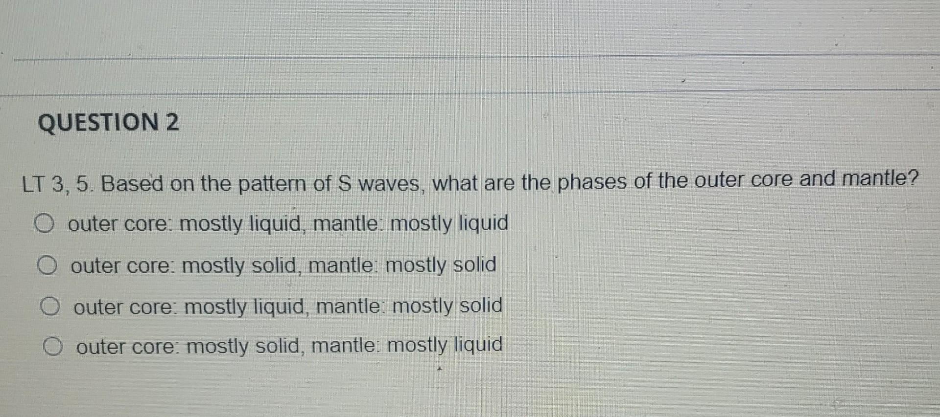 Solved LT 3, 5. Based on the pattern of S waves, what are | Chegg.com