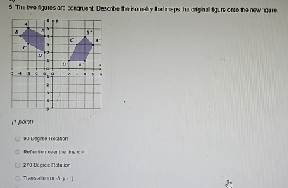 Solved The two figures are congruent. Describe the isometry | Chegg.com
