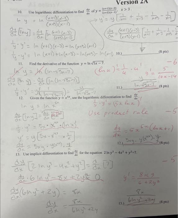 Solved 10. Use logarithmic differentiation to find dxdy of | Chegg.com