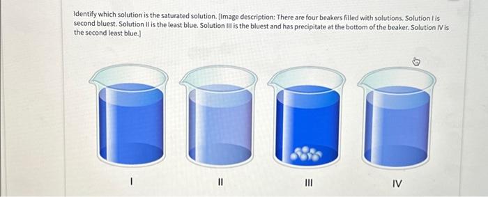Solved Identify which solution is the saturated solution. | Chegg.com