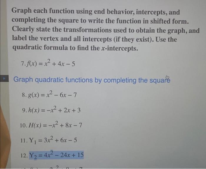 Solved Graph each function using end behavior, intercepts, | Chegg.com