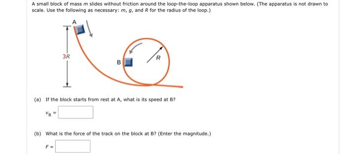 Solved A small block of mass m slides without friction | Chegg.com