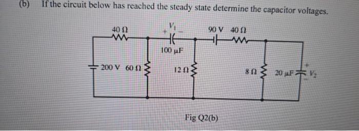 Solved If the circuit below has reached the steady state | Chegg.com