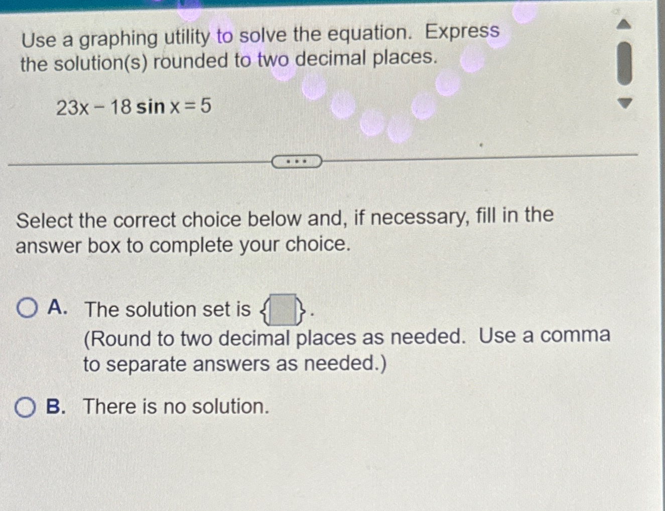 Solved Use a graphing utility to solve the equation. Express | Chegg.com