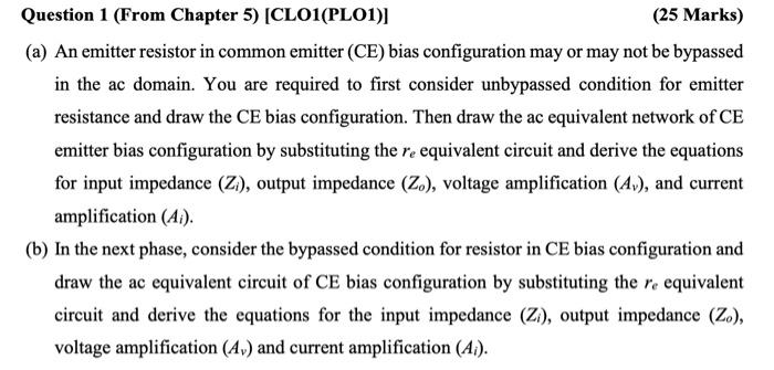 Solved Question 1 (From Chapter 5) (CLO1(PLO1)] (25 Marks) | Chegg.com