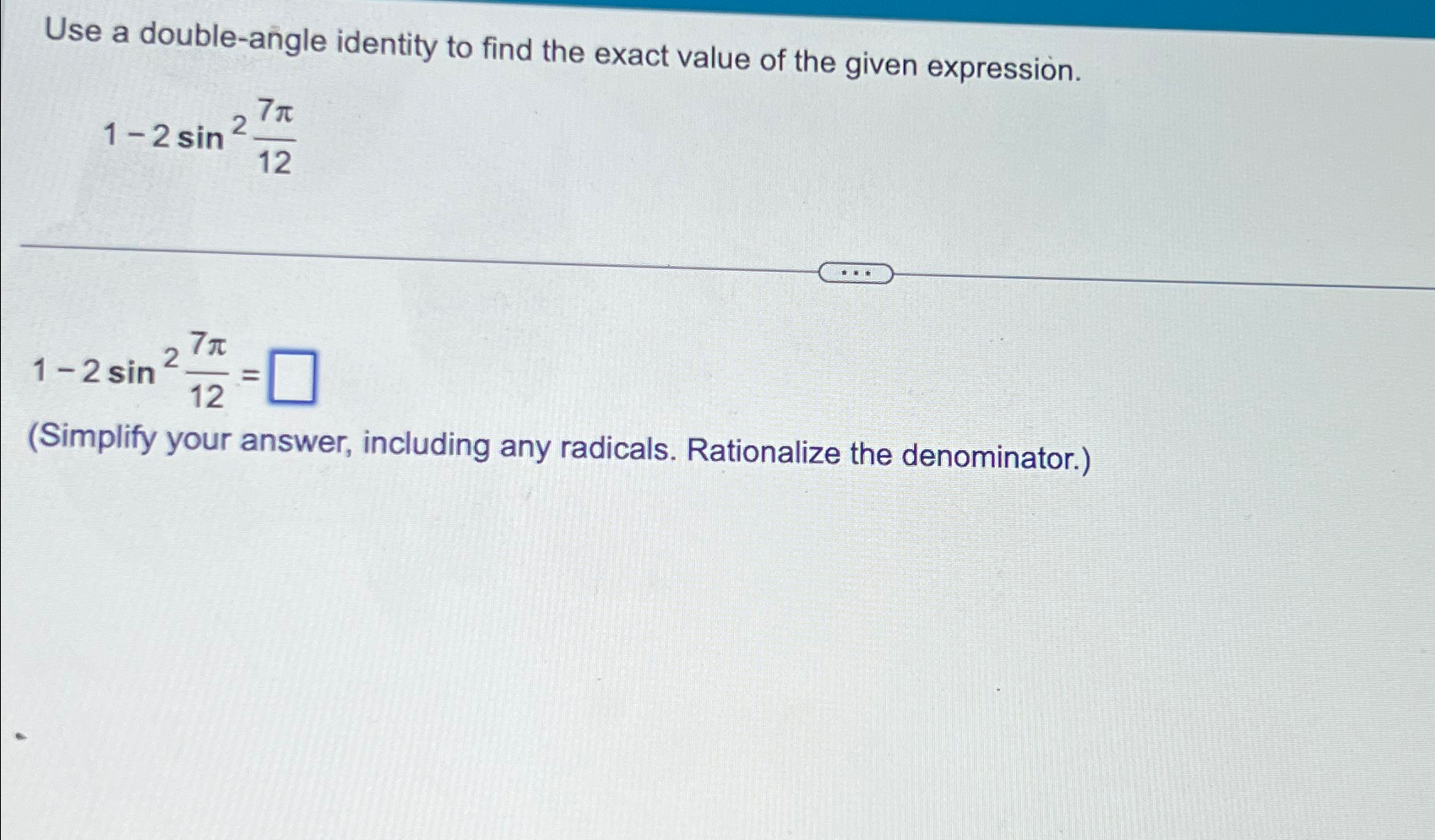 Solved Use a double-angle identity to find the exact value | Chegg.com