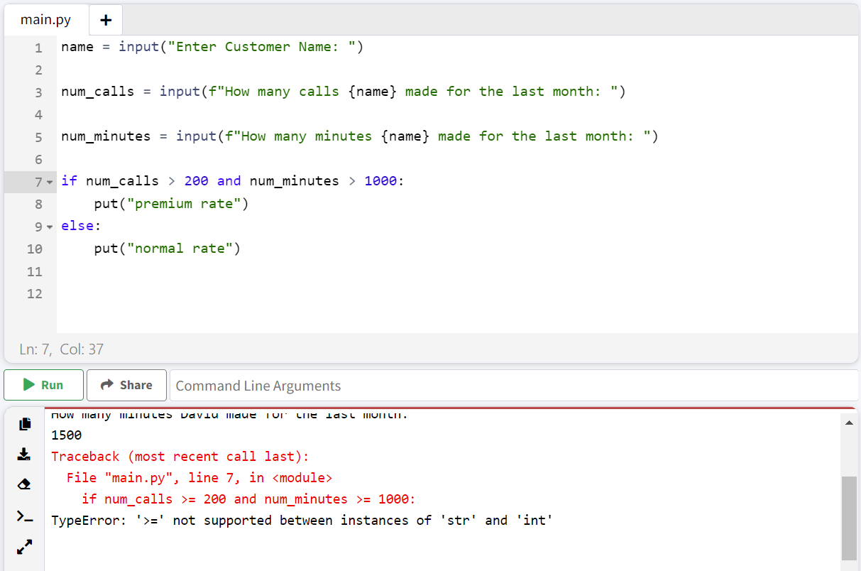 Solved "Write a program to determine if customer gets a | Chegg.com