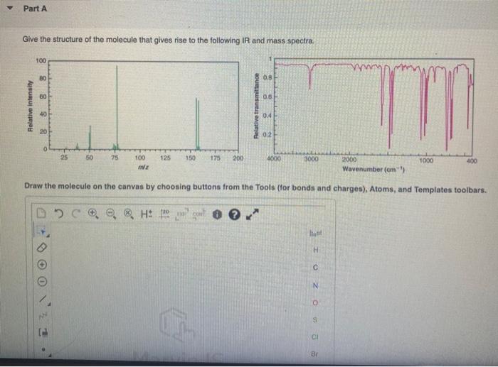 Solved The following mass spectrum belongs to a | Chegg.com