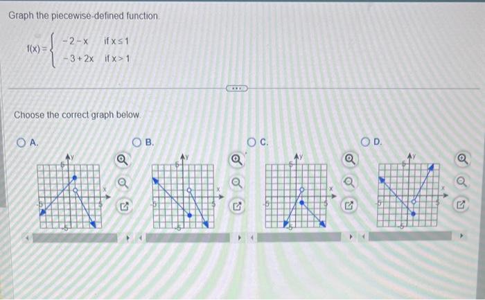 Solved Graph the piecewise-defined function. f(x)={−2−x−3+2x | Chegg.com