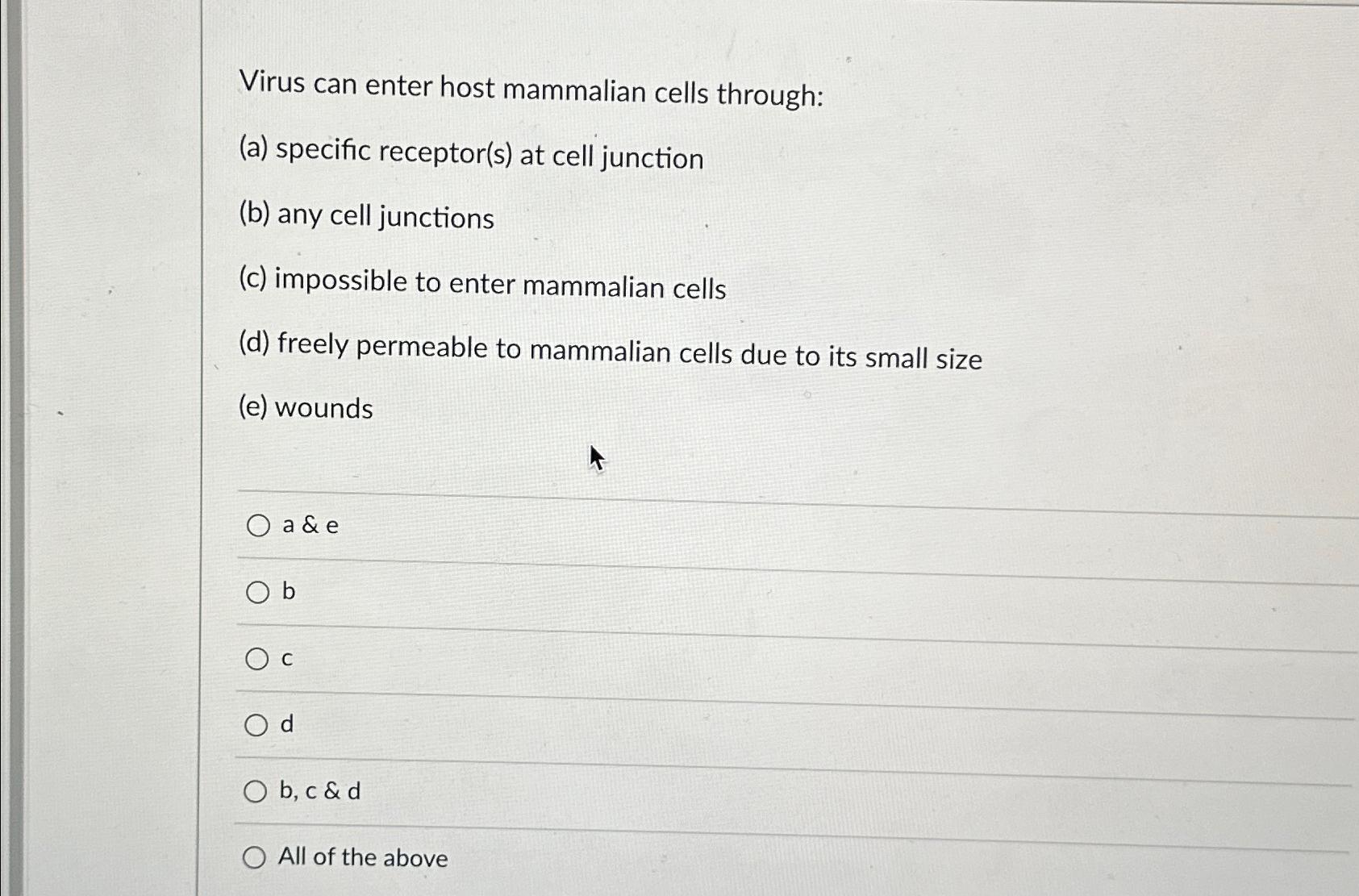 Solved Virus can enter host mammalian cells through:(a) | Chegg.com