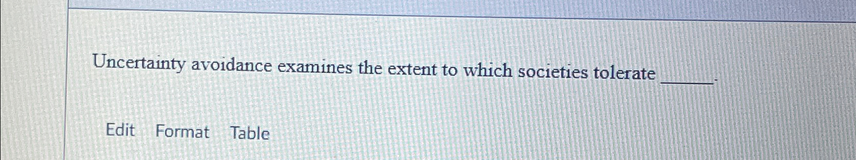 Solved Uncertainty avoidance examines the extent to which | Chegg.com