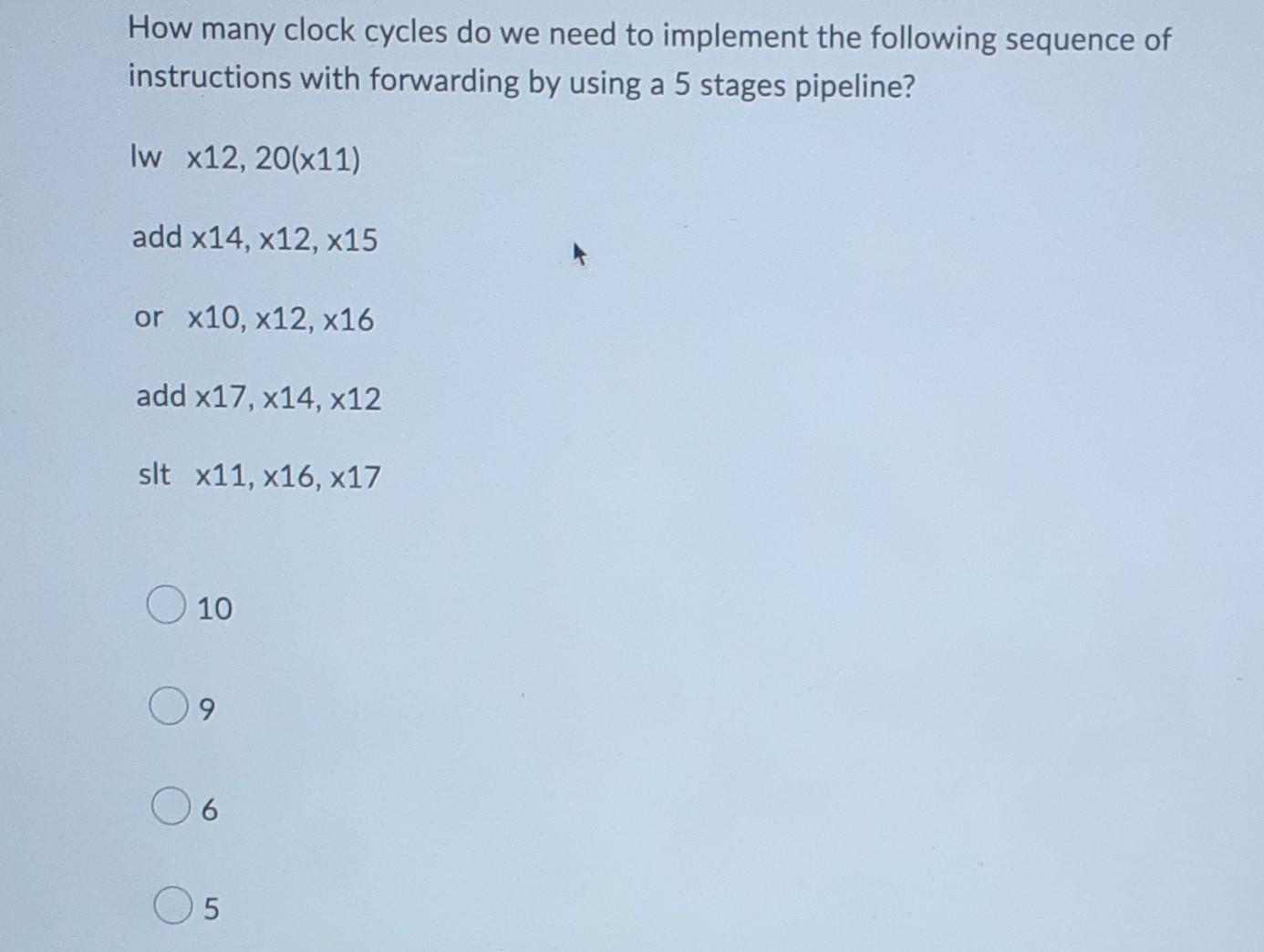 Solved How many clock cycles do we need to implement the | Chegg.com