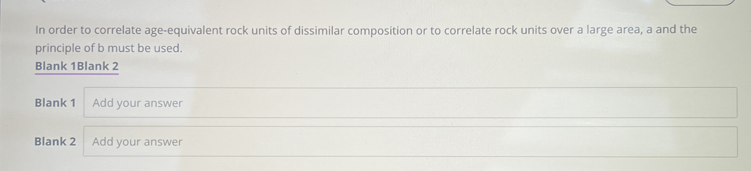 Solved In order to correlate age-equivalent rock units of | Chegg.com