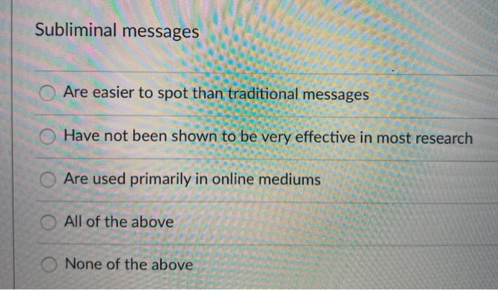 Solved Subliminal messages Are easier to spot than | Chegg.com