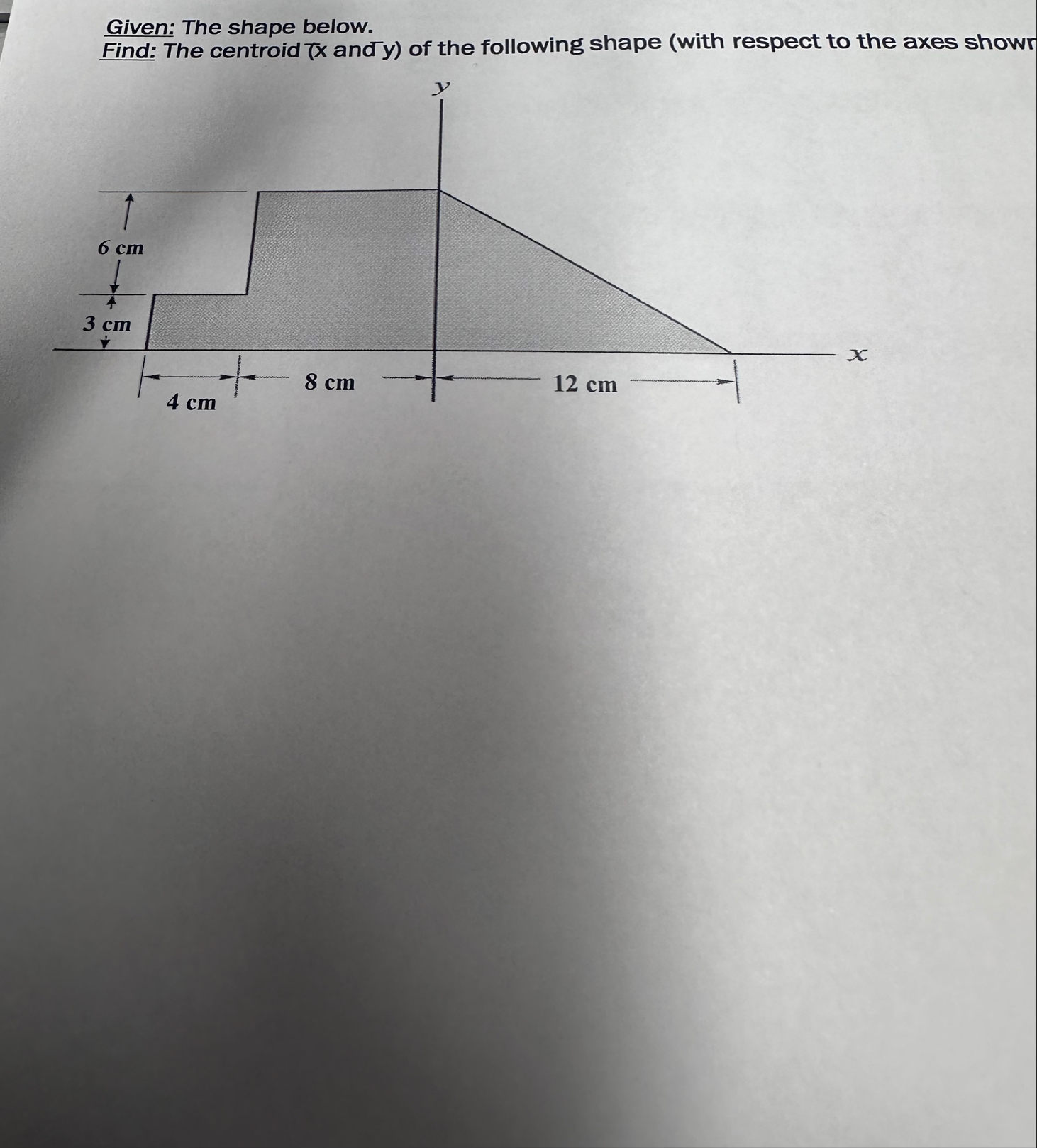 Solved Given: The shape below.Find: The centroid ( x ﻿and | Chegg.com