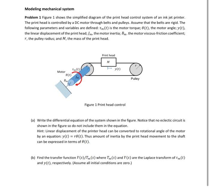 Solved Modeling mechanical system Problem 1 Figure 1 shows | Chegg.com Solved Modeling mechanical system Problem 1 Figure 1 shows | Chegg.com