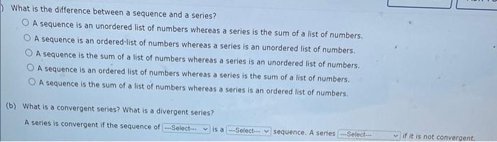 Solved What Is The Difference Between A Sequence And A