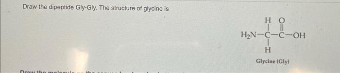 Solved Draw the dipeptide Gly-Gly. The structure of glycine | Chegg.com