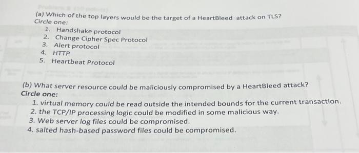 Solved Problems 6 10 Points Consider The Tls Protocol